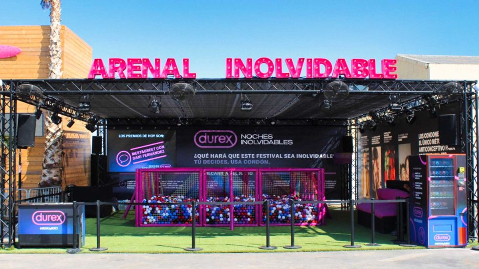 Stand promo Durex en Arenal Sound | Wattussi